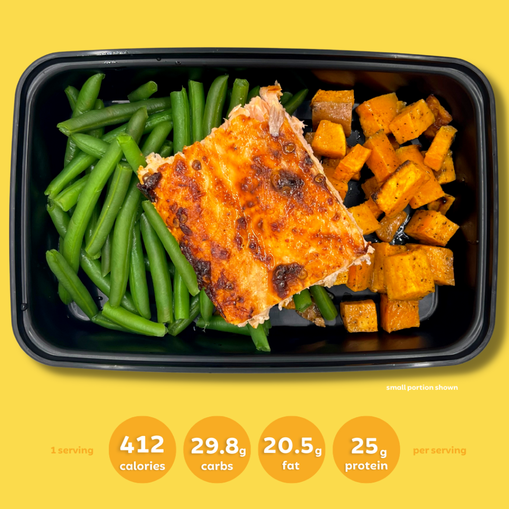 Meal #05-chipotle maple salmon, sweet potatoes, green beans(GF,DF ...